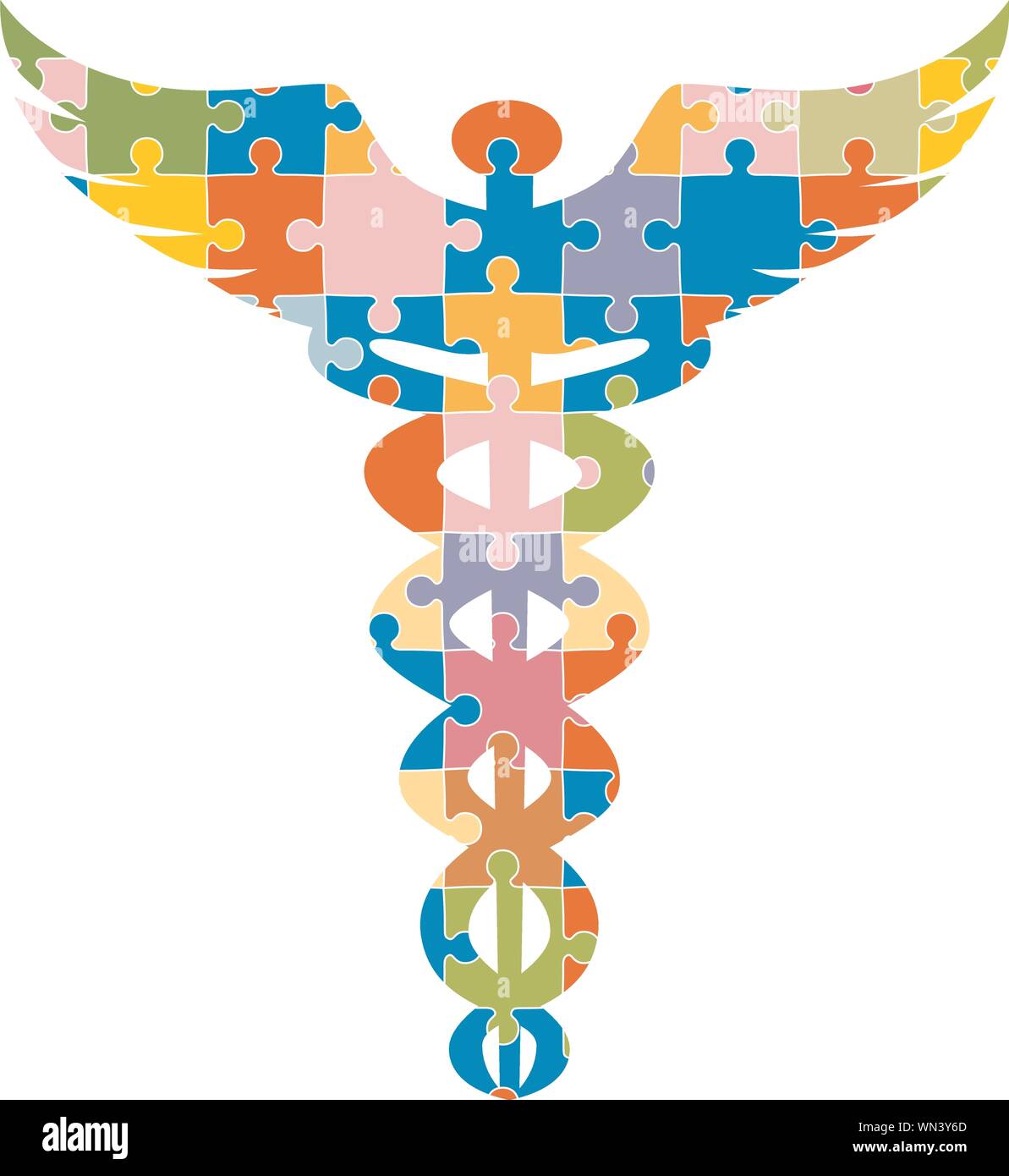 Caduceus Medical Symbol - Puzzle Stock Vector Image & Art - Alamy