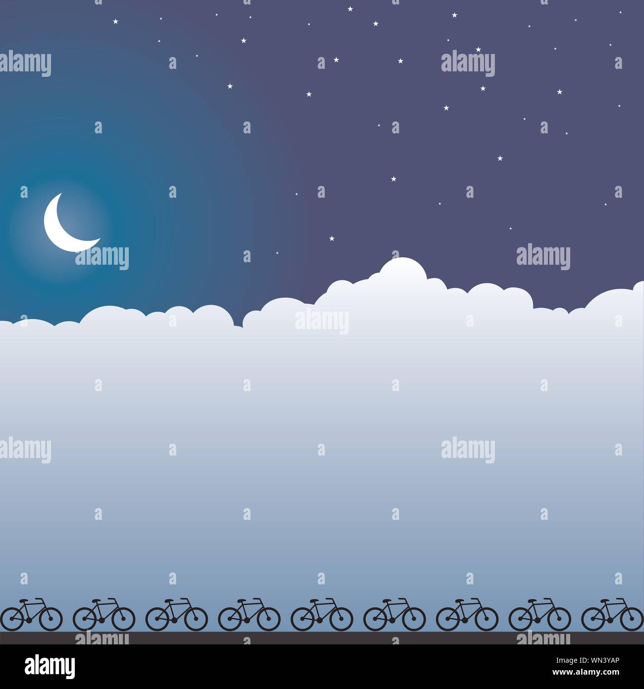 Night Scene - Bicycles Stock Vector Image & Art - Alamy