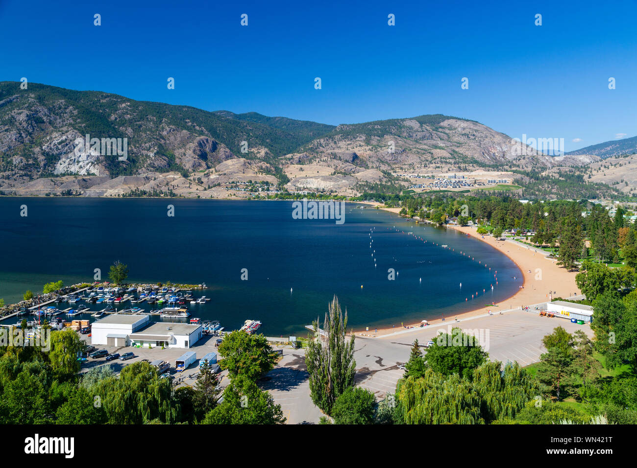 View of Skaha Lake in the Okanagan Valley, Penticton, British Columbia ...