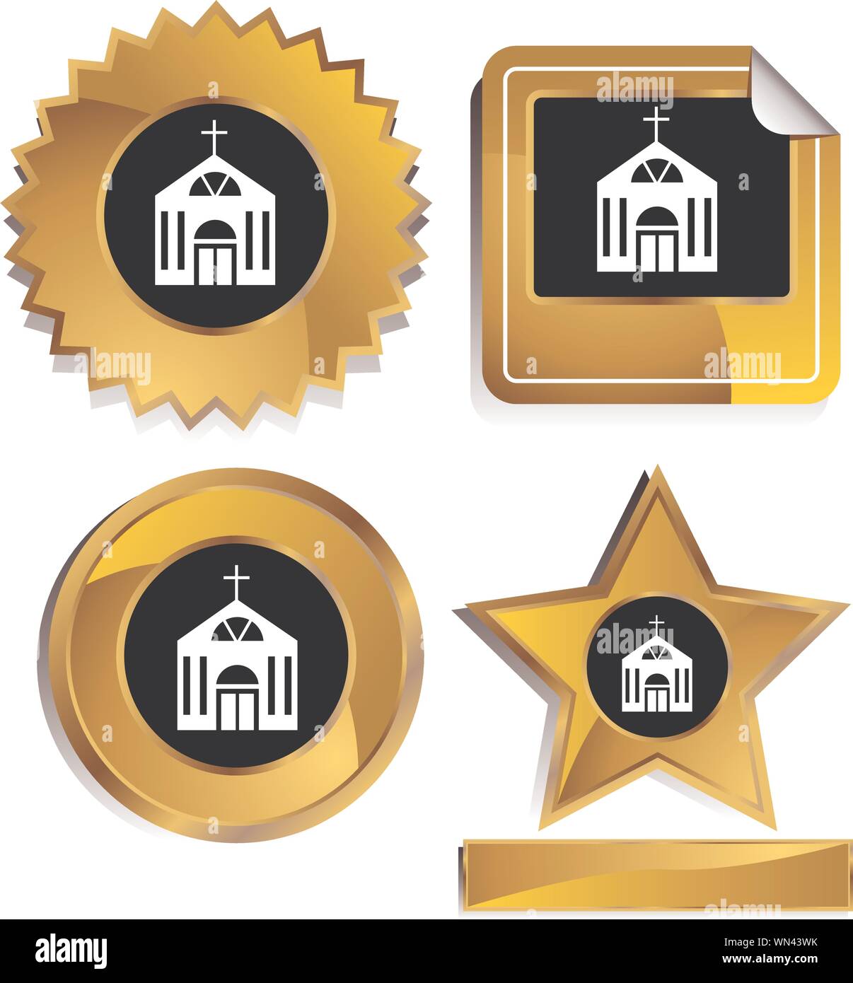 Church Icon Set Stock Vector Image & Art - Alamy