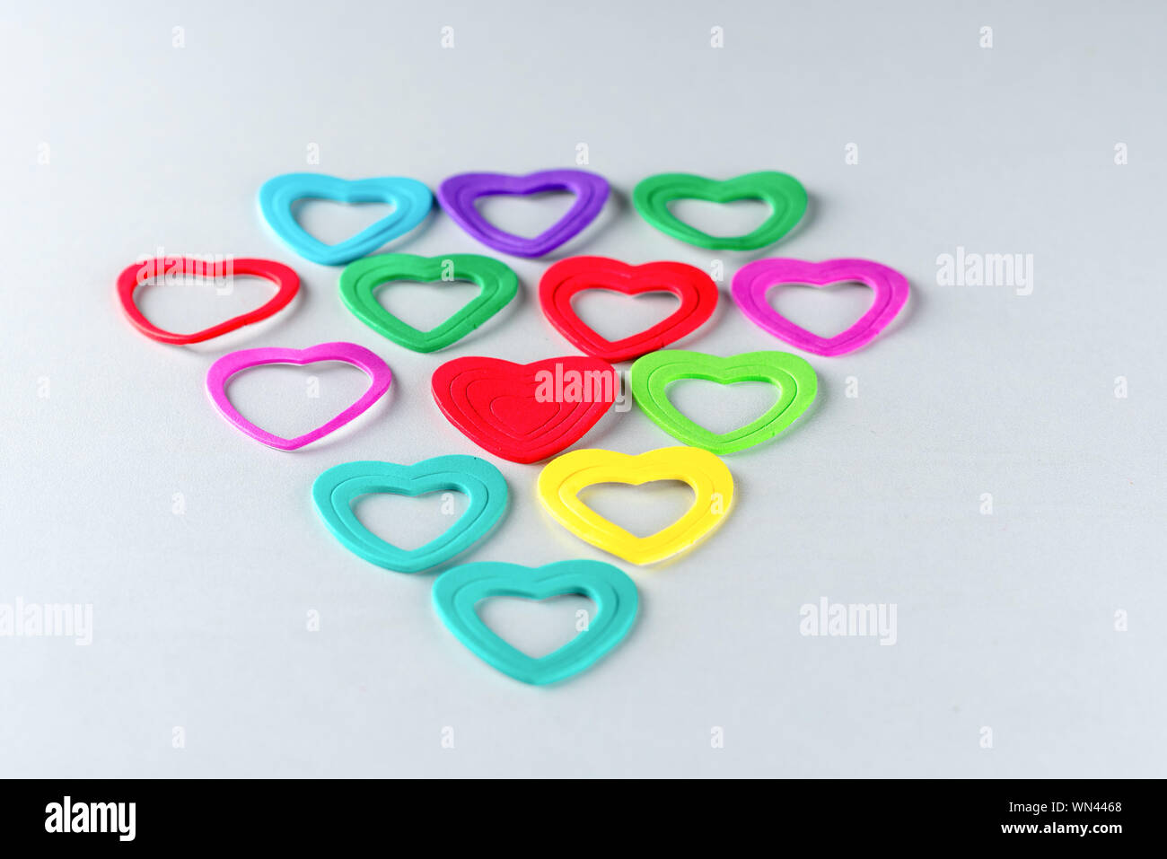 Heart-shaped from Group of colorful hearts on white background ...