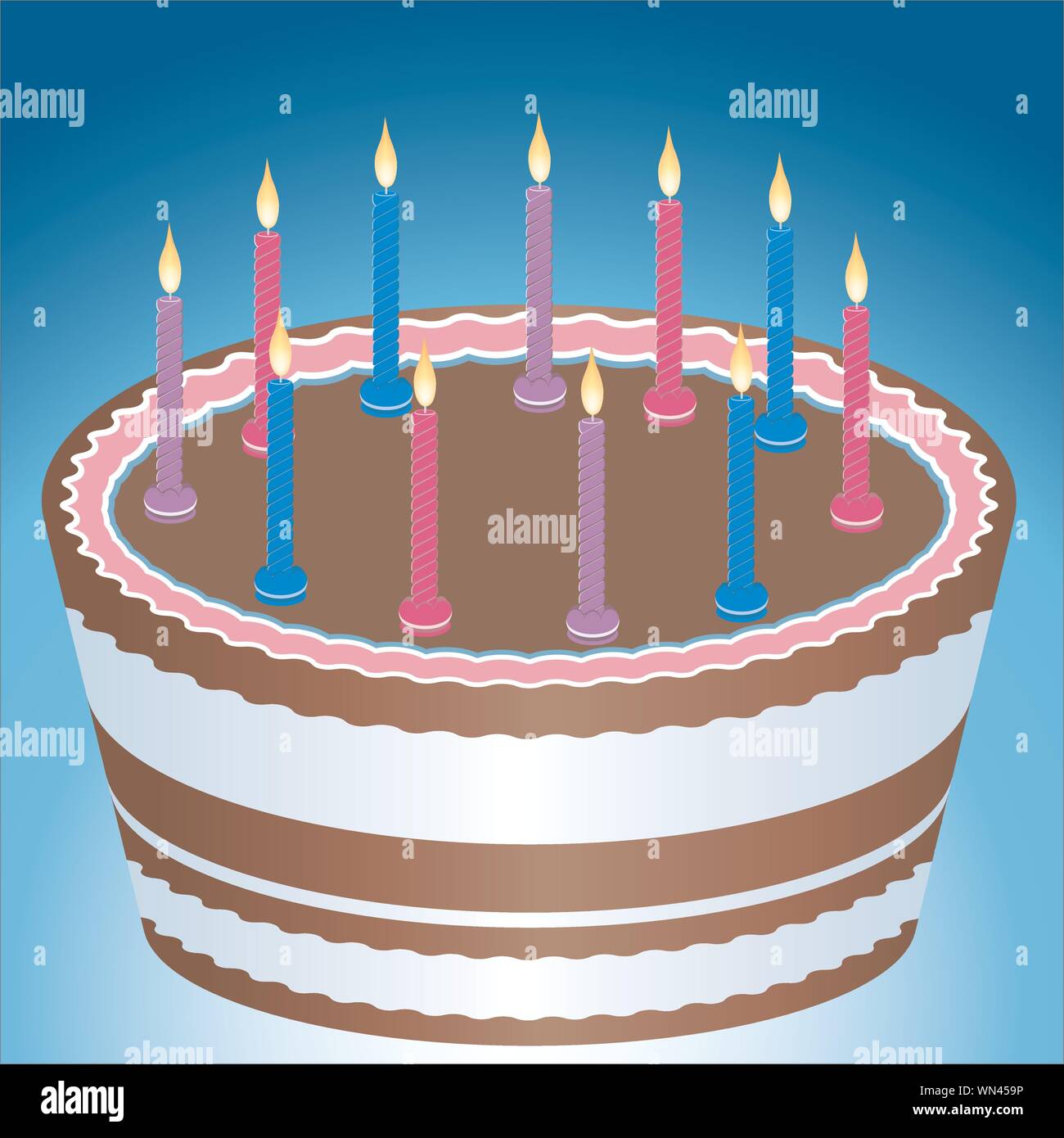 Birthday Cake and Candles Stock Vector Image & Art - Alamy