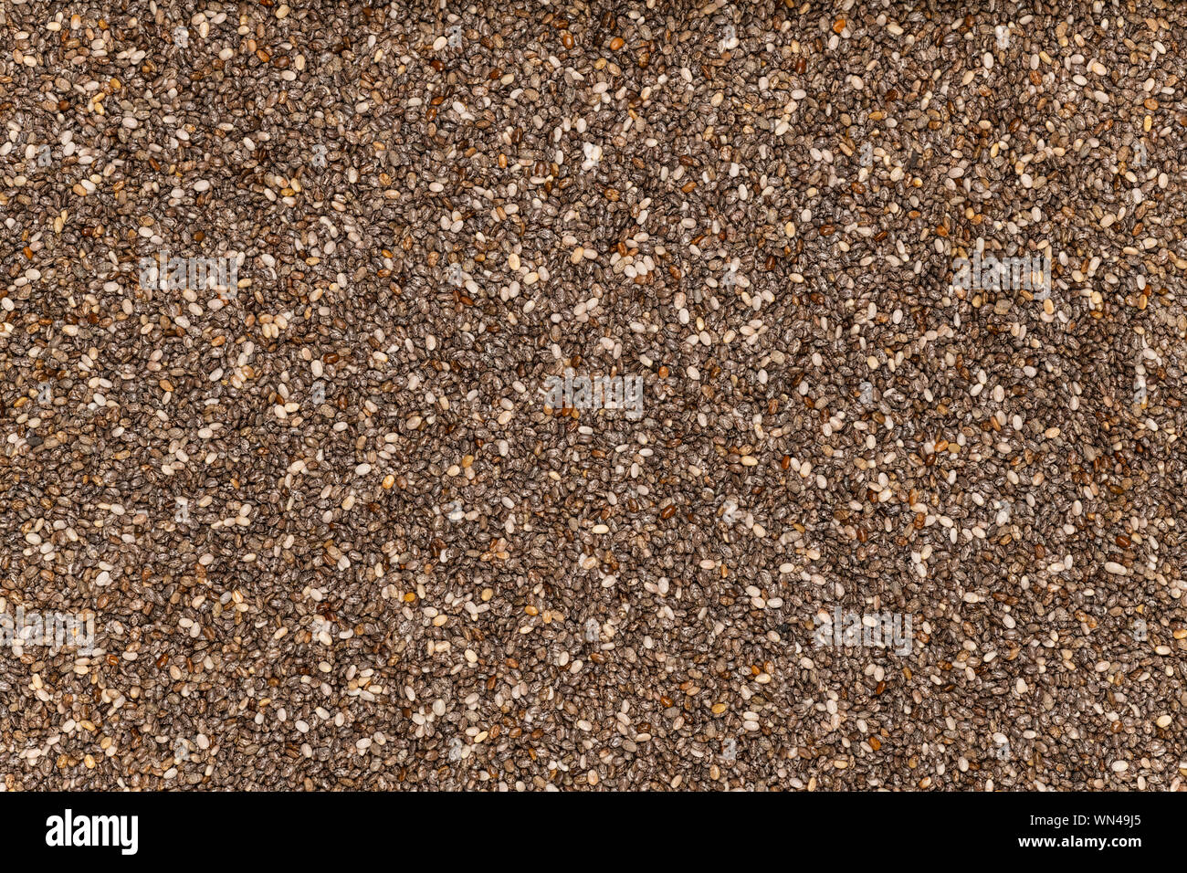 Close-up texture of a pile of chia seeds, abstract background Stock ...