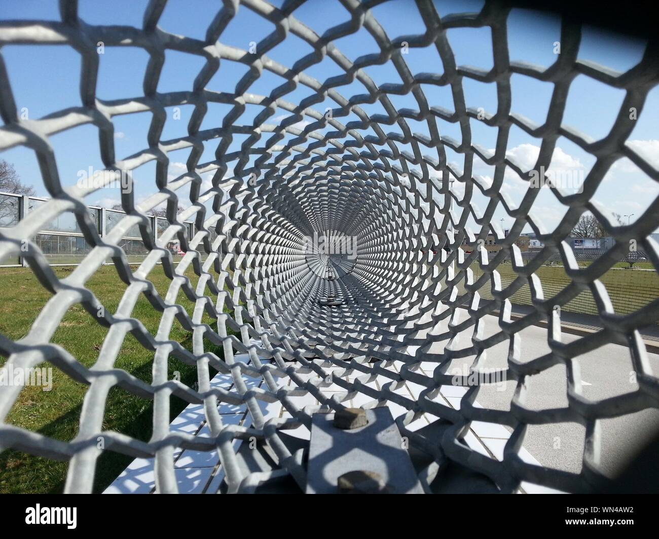 View Along Wire Mesh Structure Stock Photo - Alamy