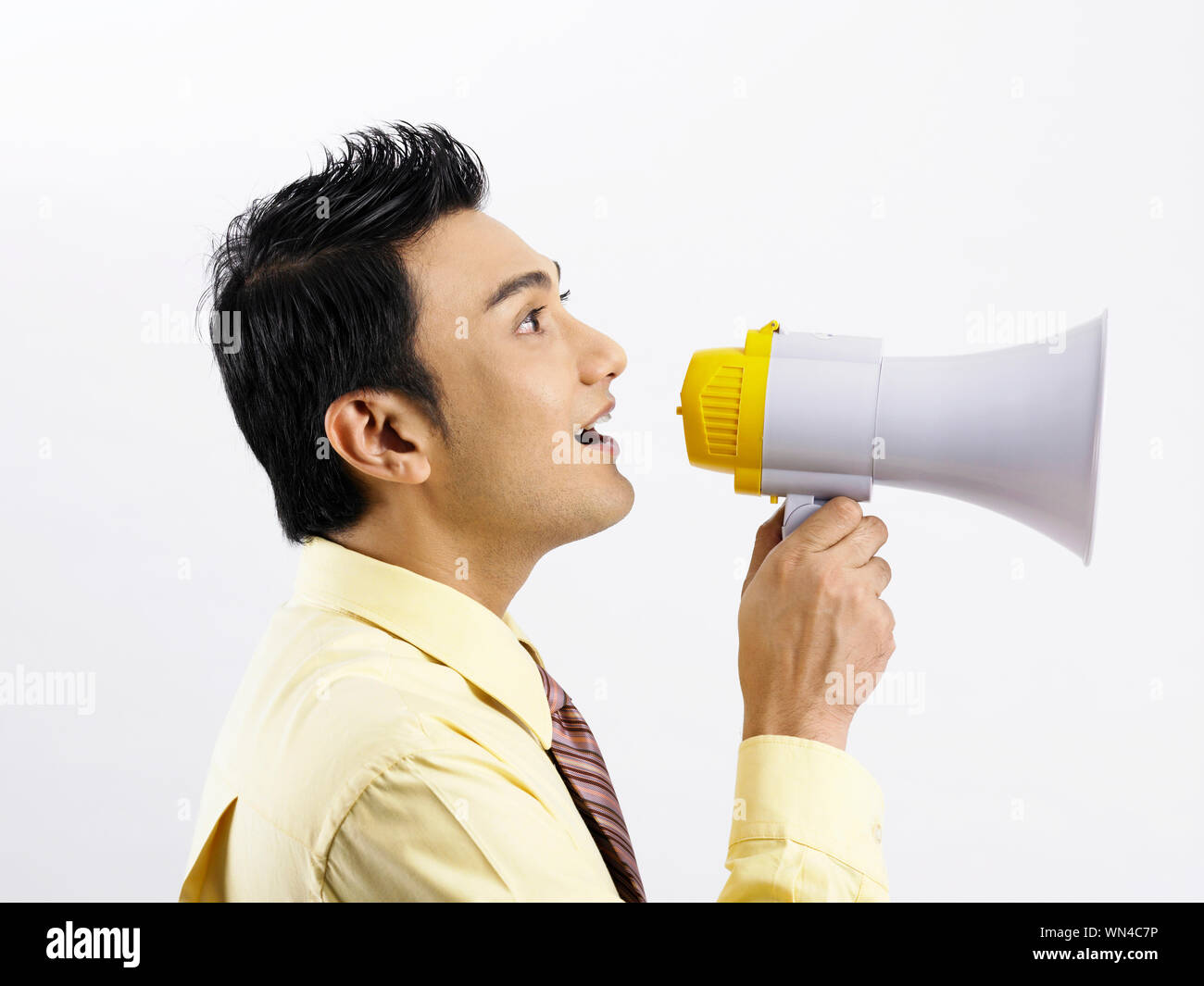 Man megaphone hi-res stock photography and images - Alamy