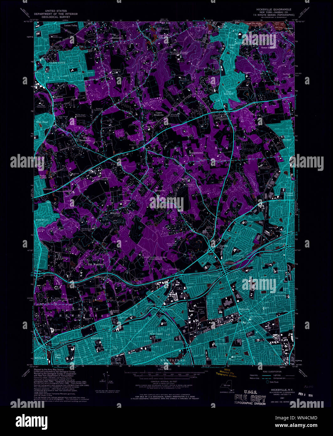 Hicksville map hi-res stock photography and images - Alamy