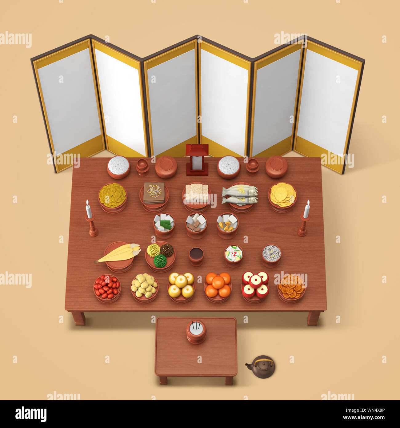 Korean traditional objects for the ancestral rites ceremony 030 Stock ...