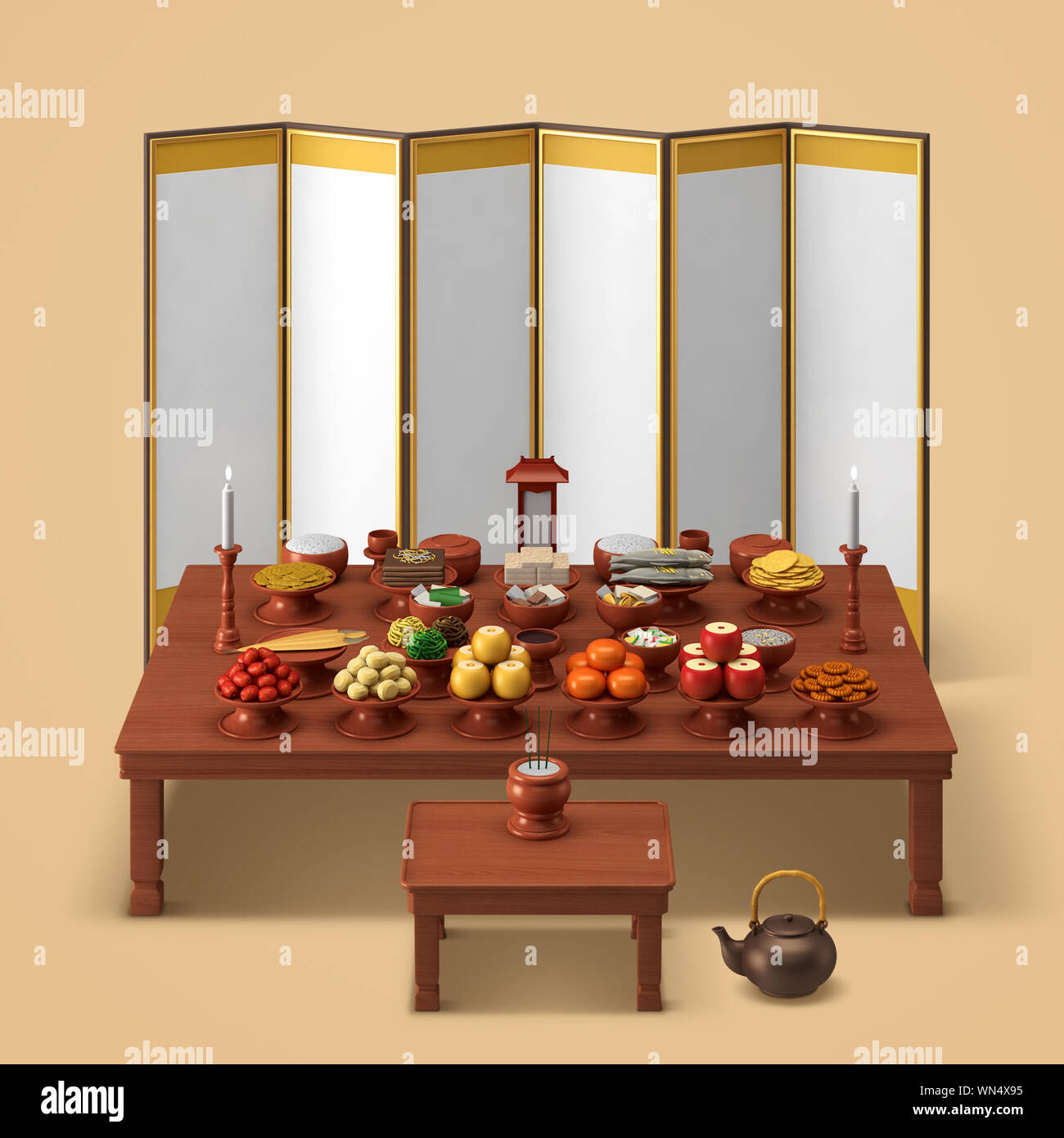 Korean traditional objects for the ancestral rites ceremony 029 Stock ...