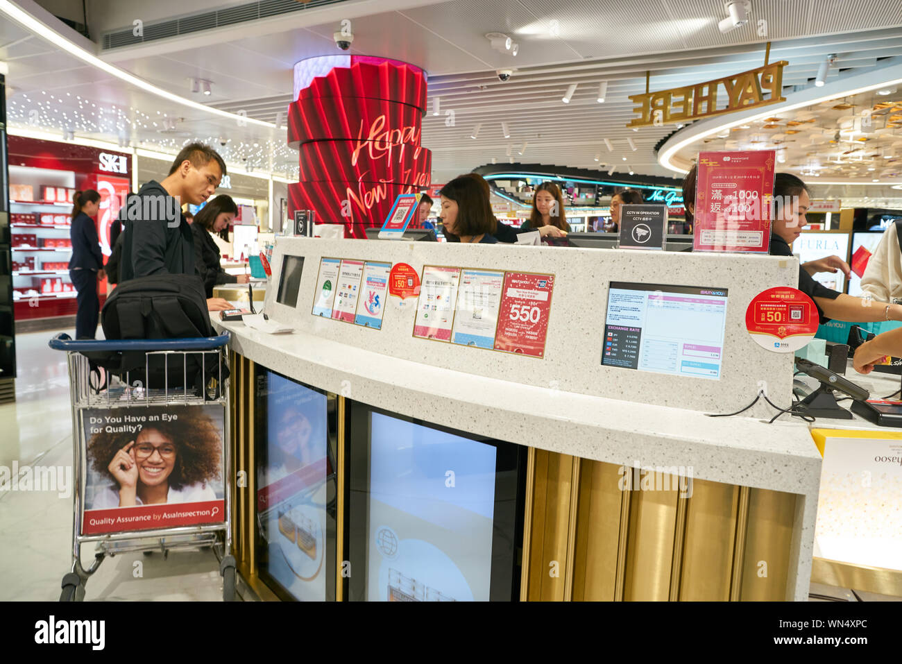 HONG KONG, CHINA - CIRCA FEBRUARY, 2019: pay desk at Beauty&You in Hong ...
