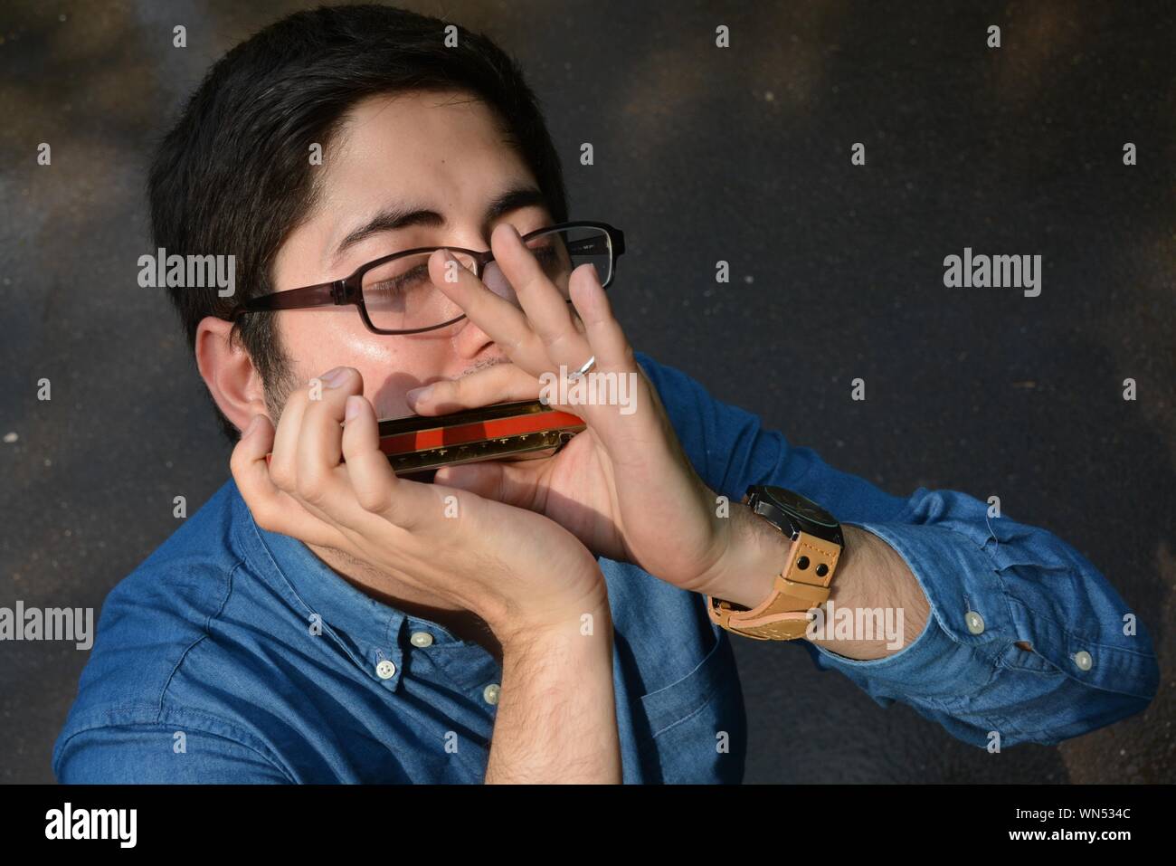 Harmonica man hi-res stock photography and images - Alamy