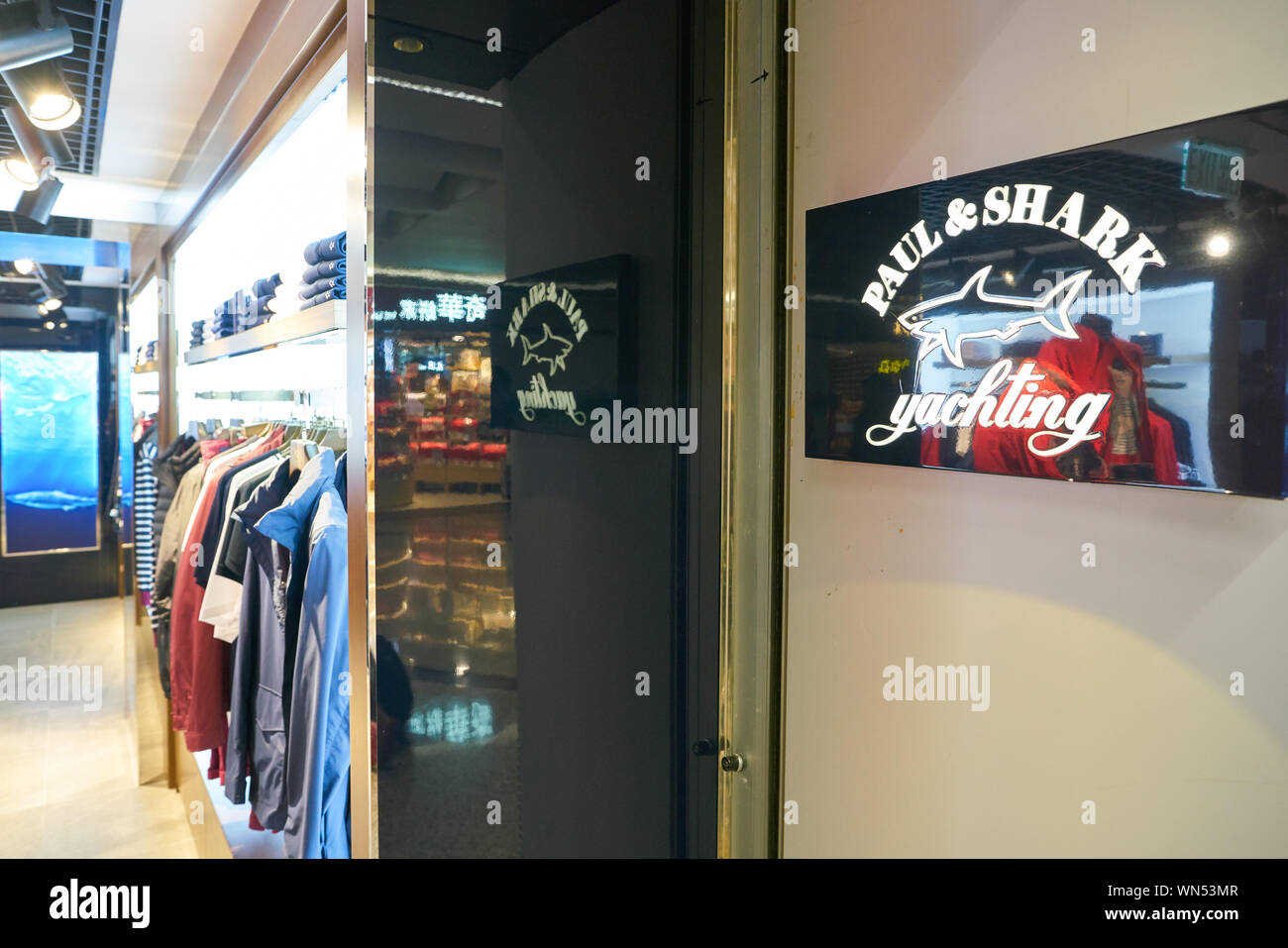 HONG KONG, CHINA - CIRCA FEBRUARY, 2019: Paul&Shark sign at store in ...