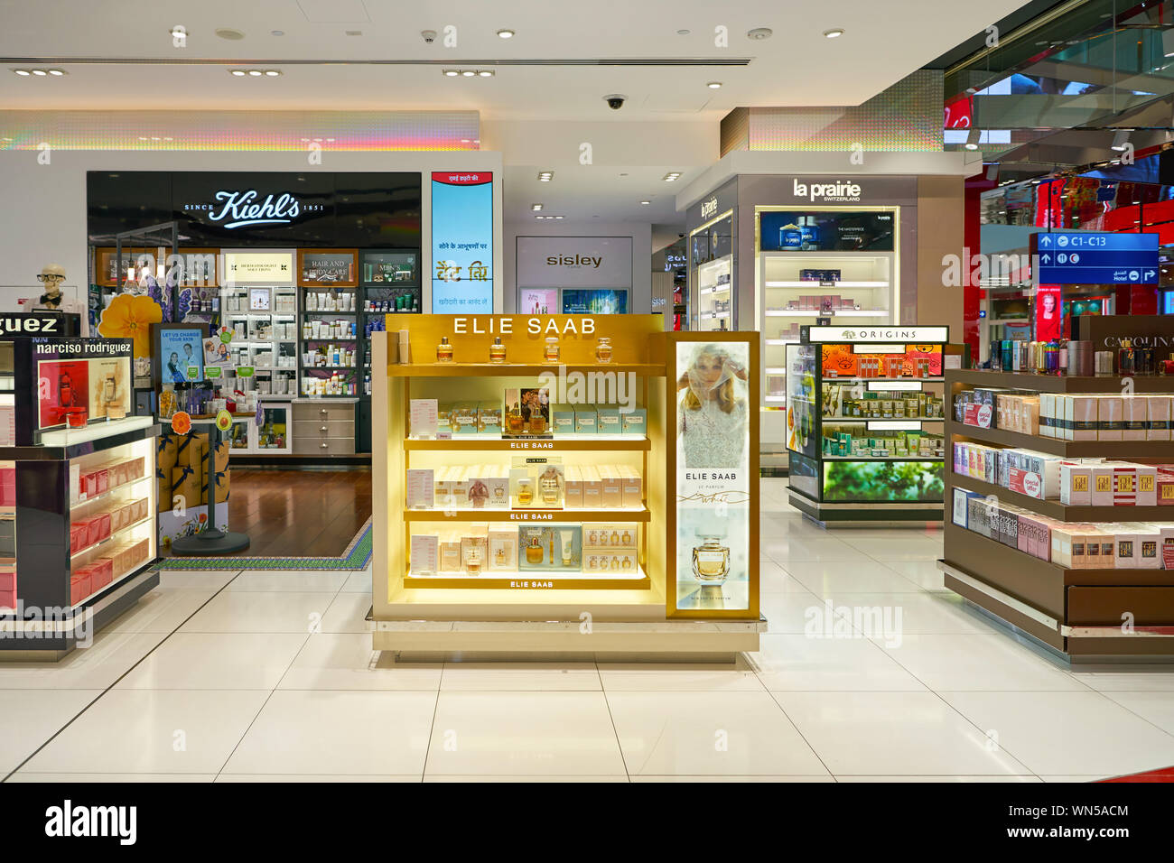 DUBAI, UAE - CIRCA JANUARY, 2019: perfumes and cosmetics products on ...