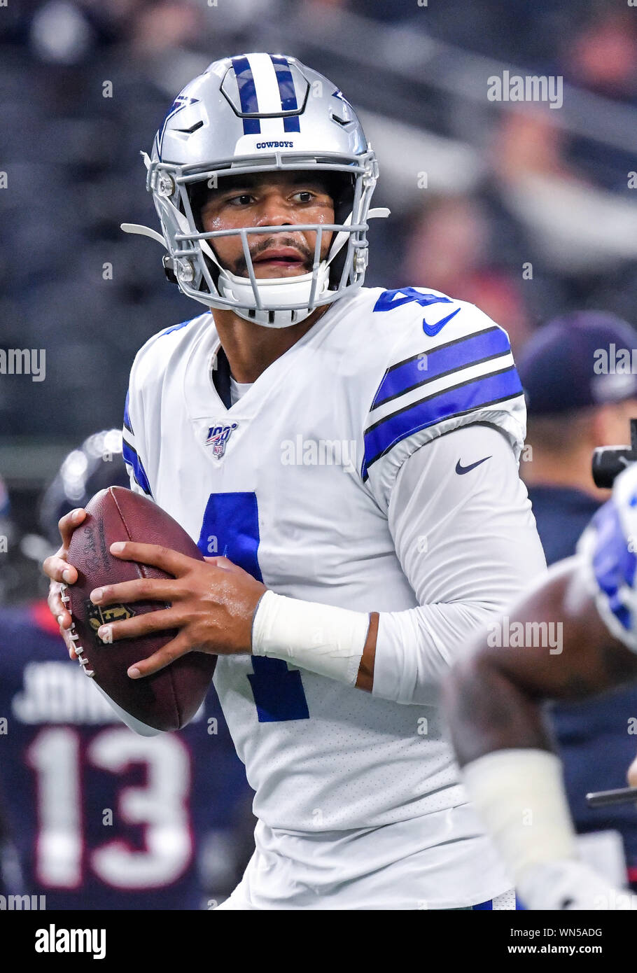 August 24th, 2019:.Dallas Cowboys quarterback Dak Prescott (4) during ...