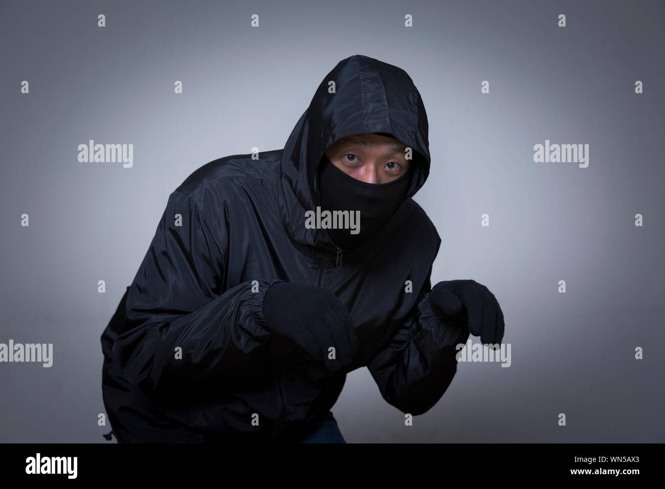 Criminal concept photo, Male Thief in Black Mask 095 Stock Photo - Alamy