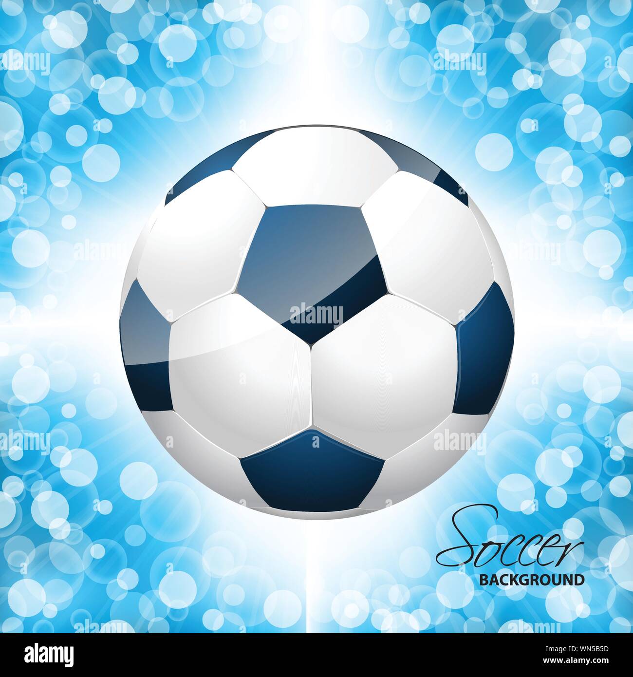 Soccer ball poster with blue background Stock Vector Image & Art - Alamy