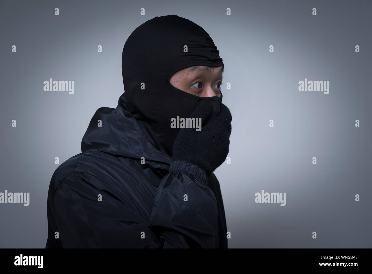Criminal concept photo, Male Thief in Black Mask 073 Stock Photo - Alamy