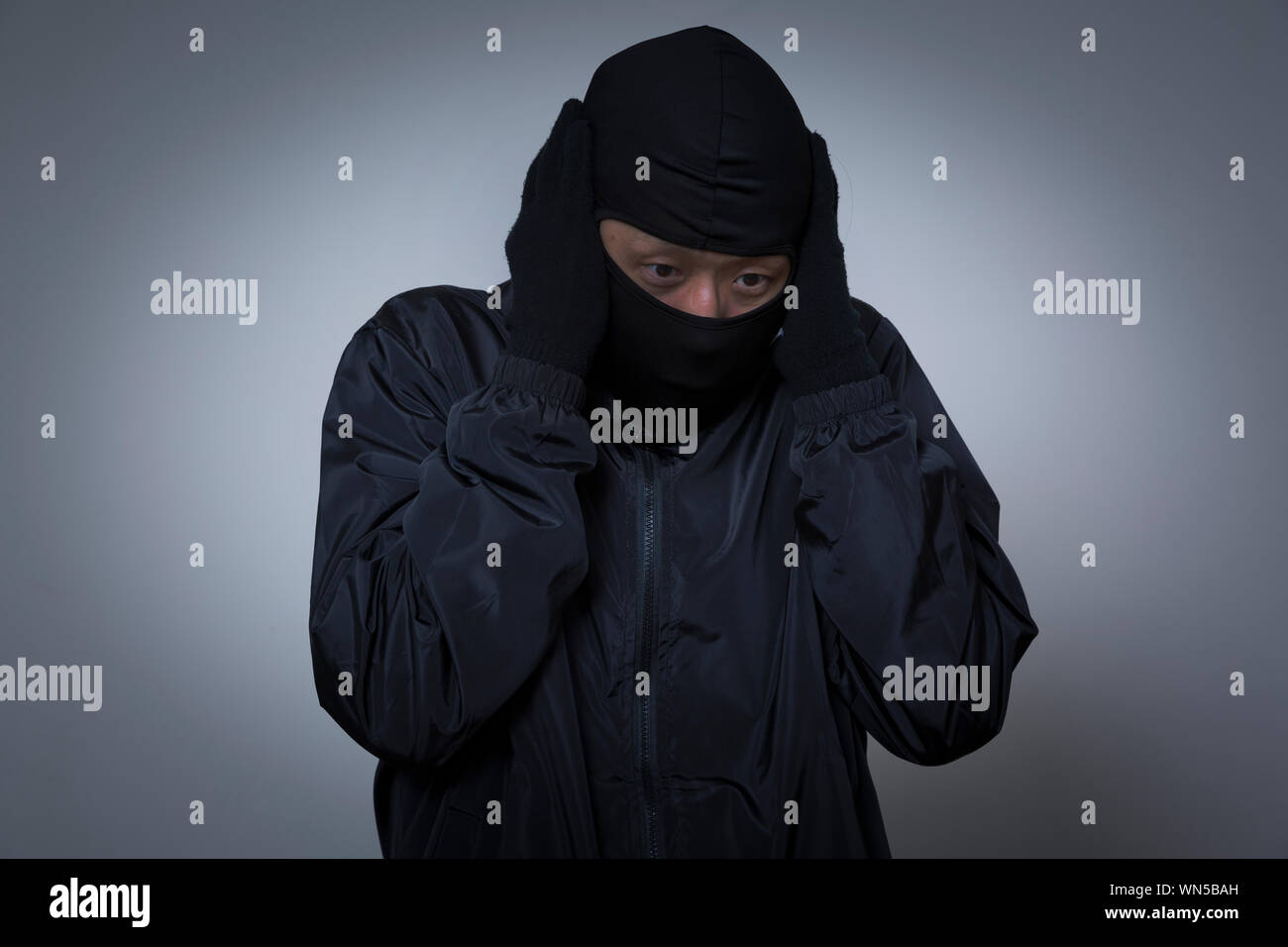 Criminal concept photo, Male Thief in Black Mask 069 Stock Photo - Alamy