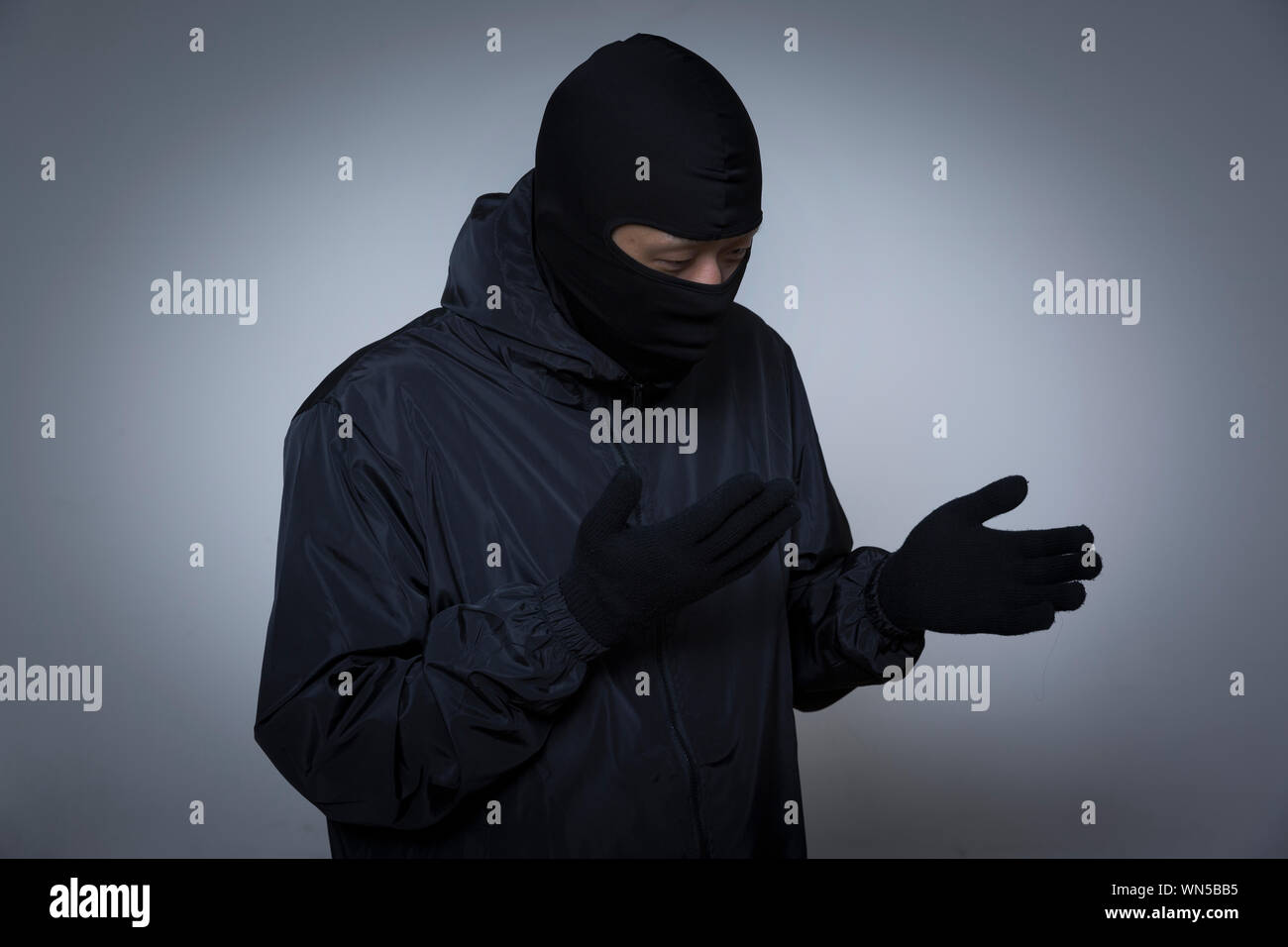 Criminal concept photo, Male Thief in Black Mask 070 Stock Photo - Alamy