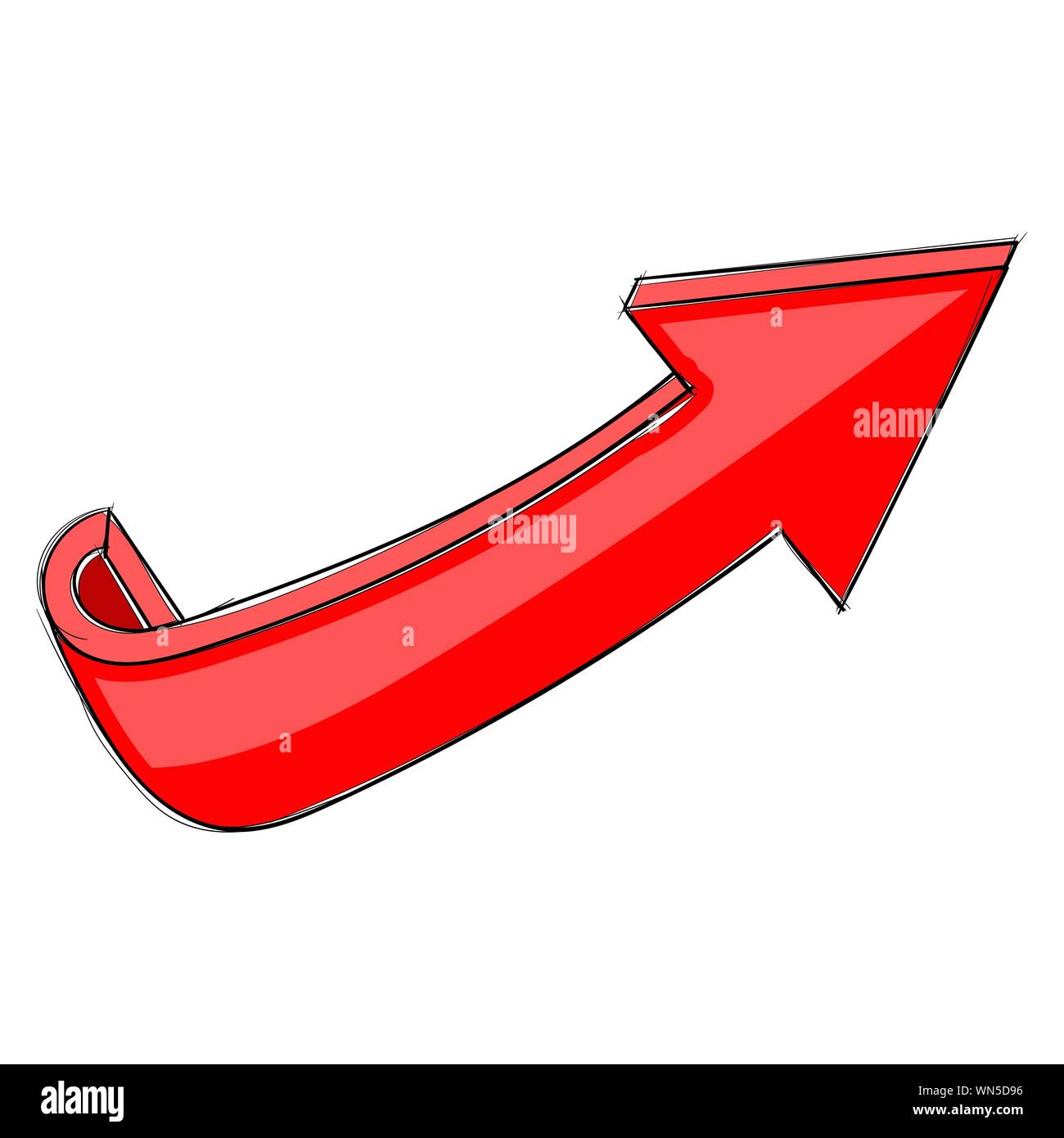 Arrow drawn on paper red Stock Vector Images - Alamy