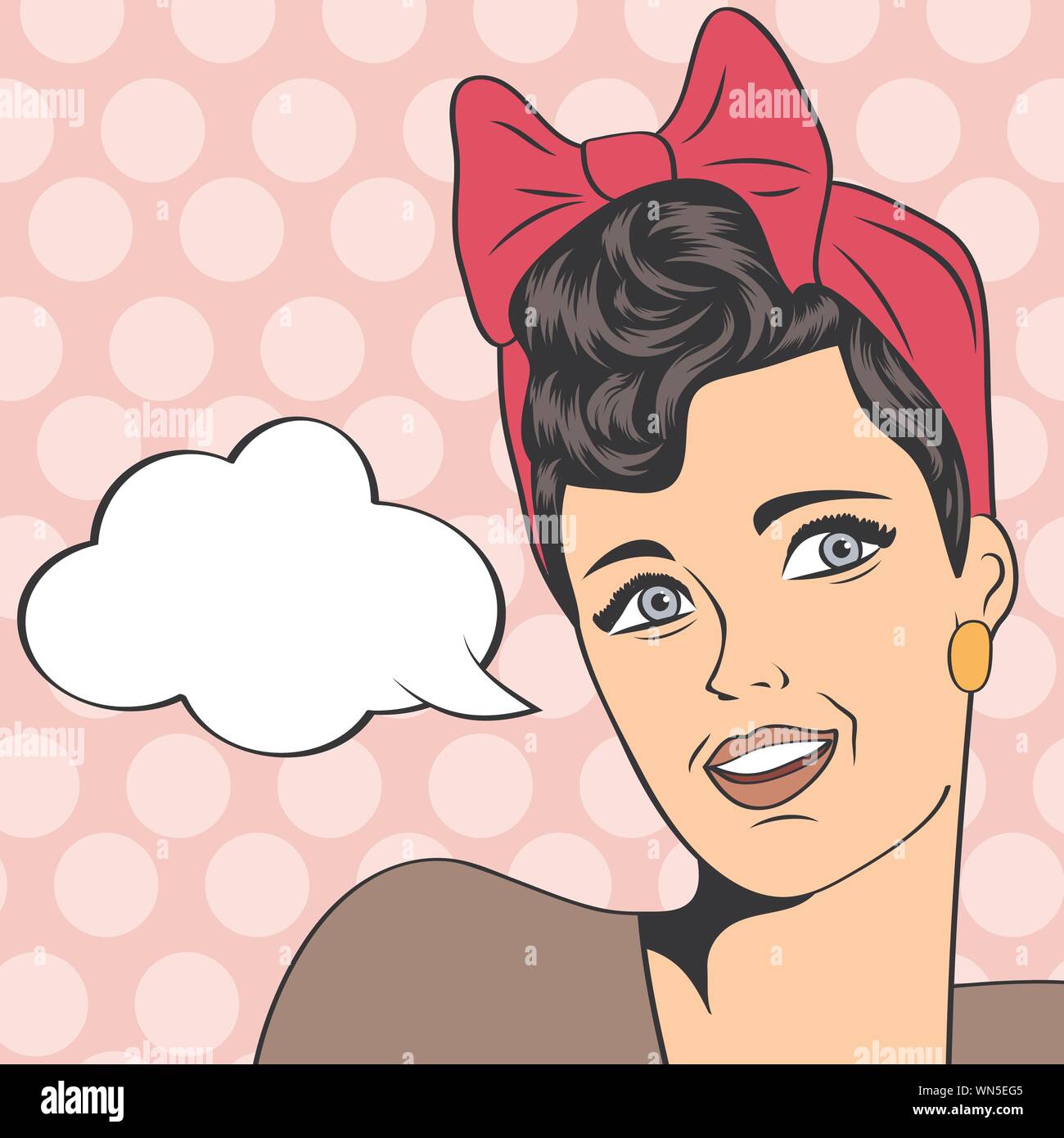 cute retro woman in comics style Stock Vector Image & Art - Alamy