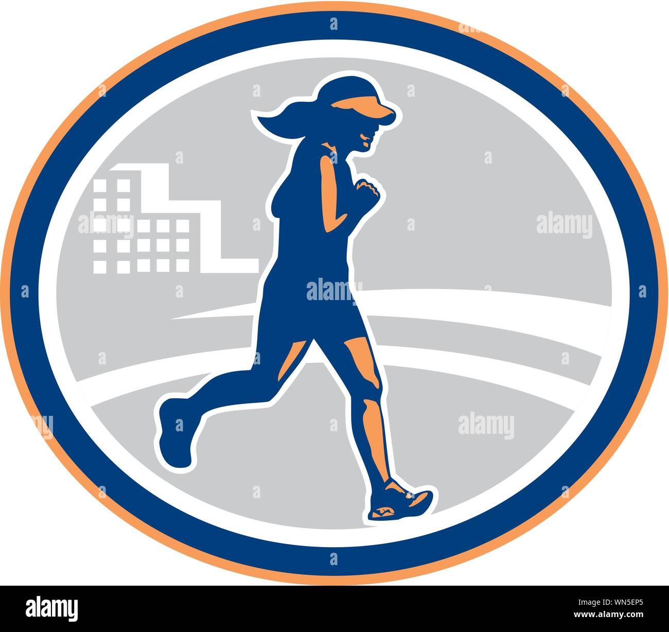 Female triathlete running Stock Vector Images - Alamy