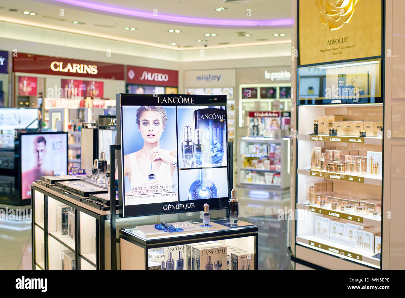 DUBAI, UAE - CIRCA FEBRUARY, 2019: cosmetics on display at Dubai ...