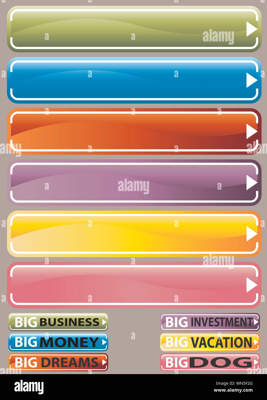 Rectangle Button Set Stock Vector Image & Art - Alamy