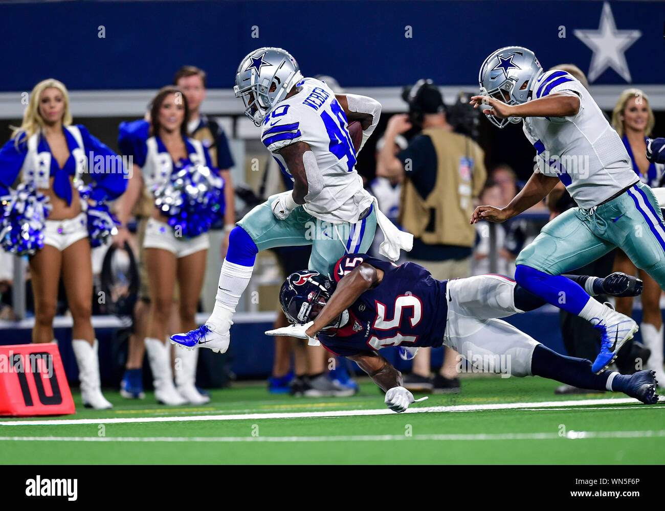 August 24th, 2019:.Dallas Cowboys running back Mike Weber (40) in ...
