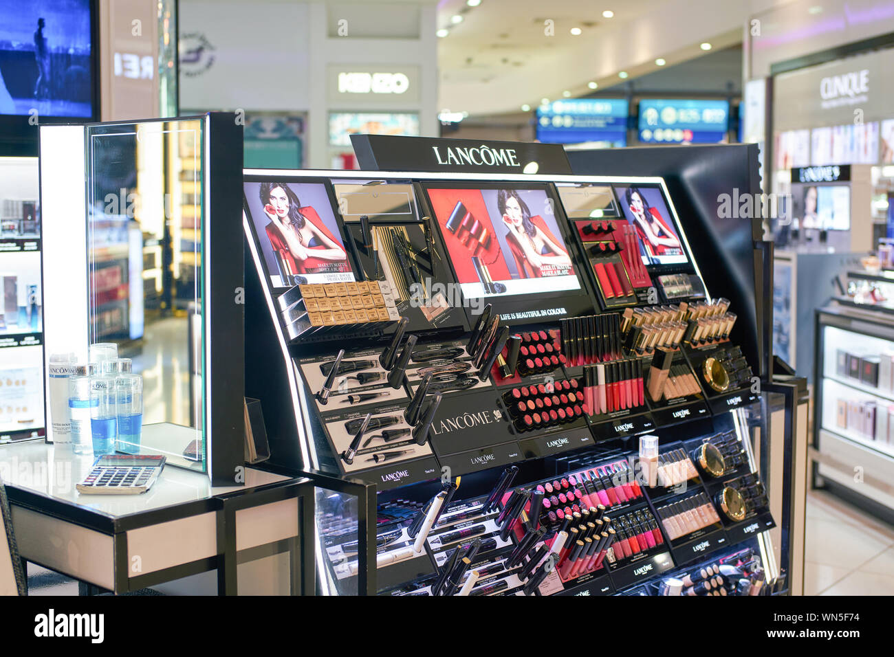 DUBAI, UAE - CIRCA FEBRUARY, 2019: cosmetics on display at Dubai ...