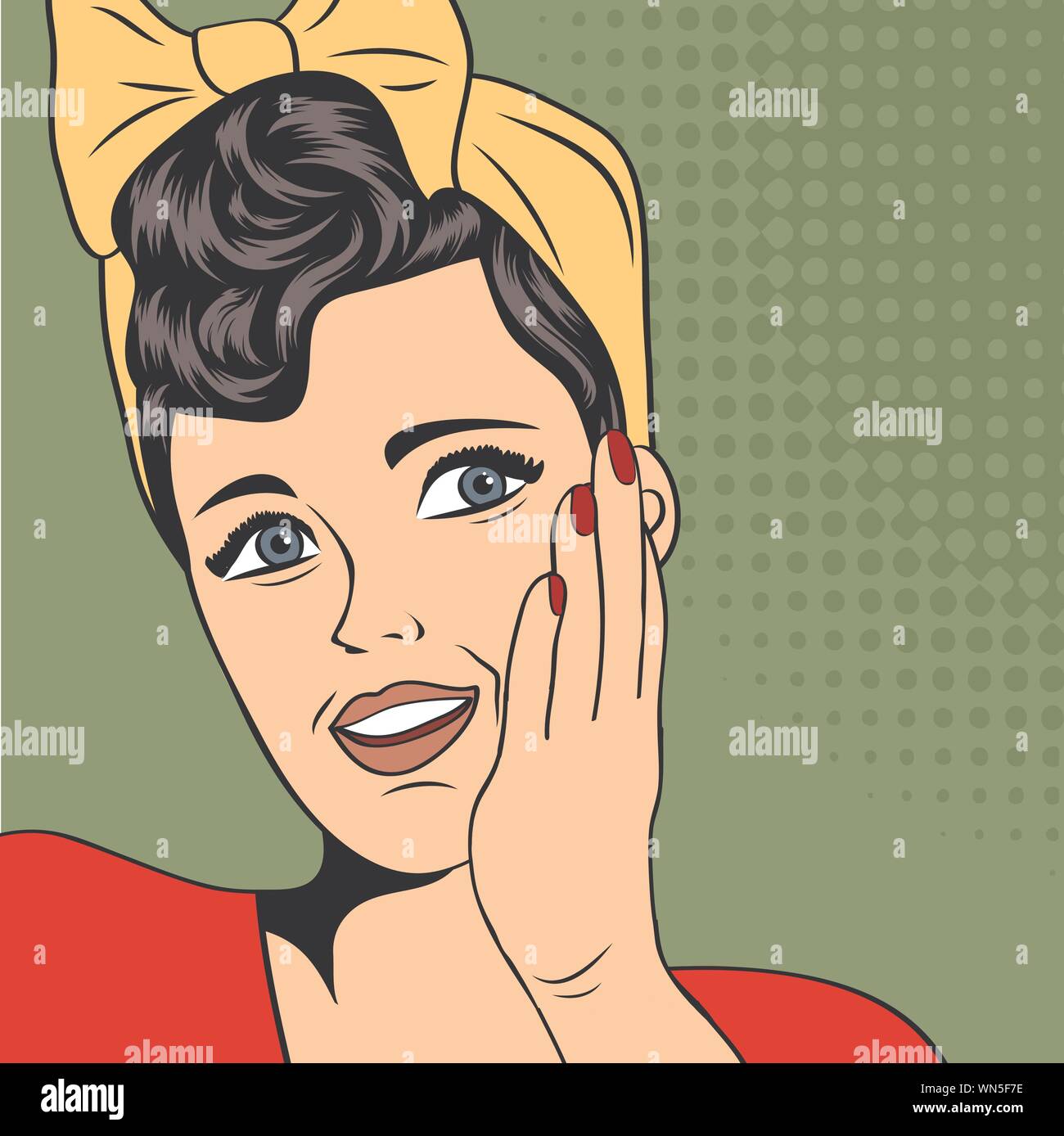 cute retro woman in comics style Stock Vector Image & Art - Alamy