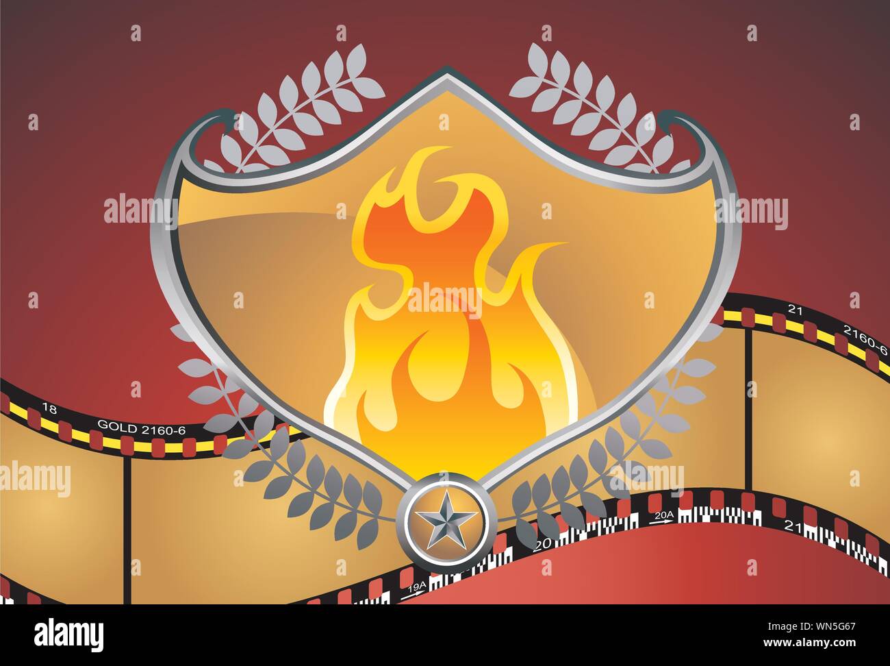 Movie Background: Fire Shield Stock Vector Image & Art - Alamy