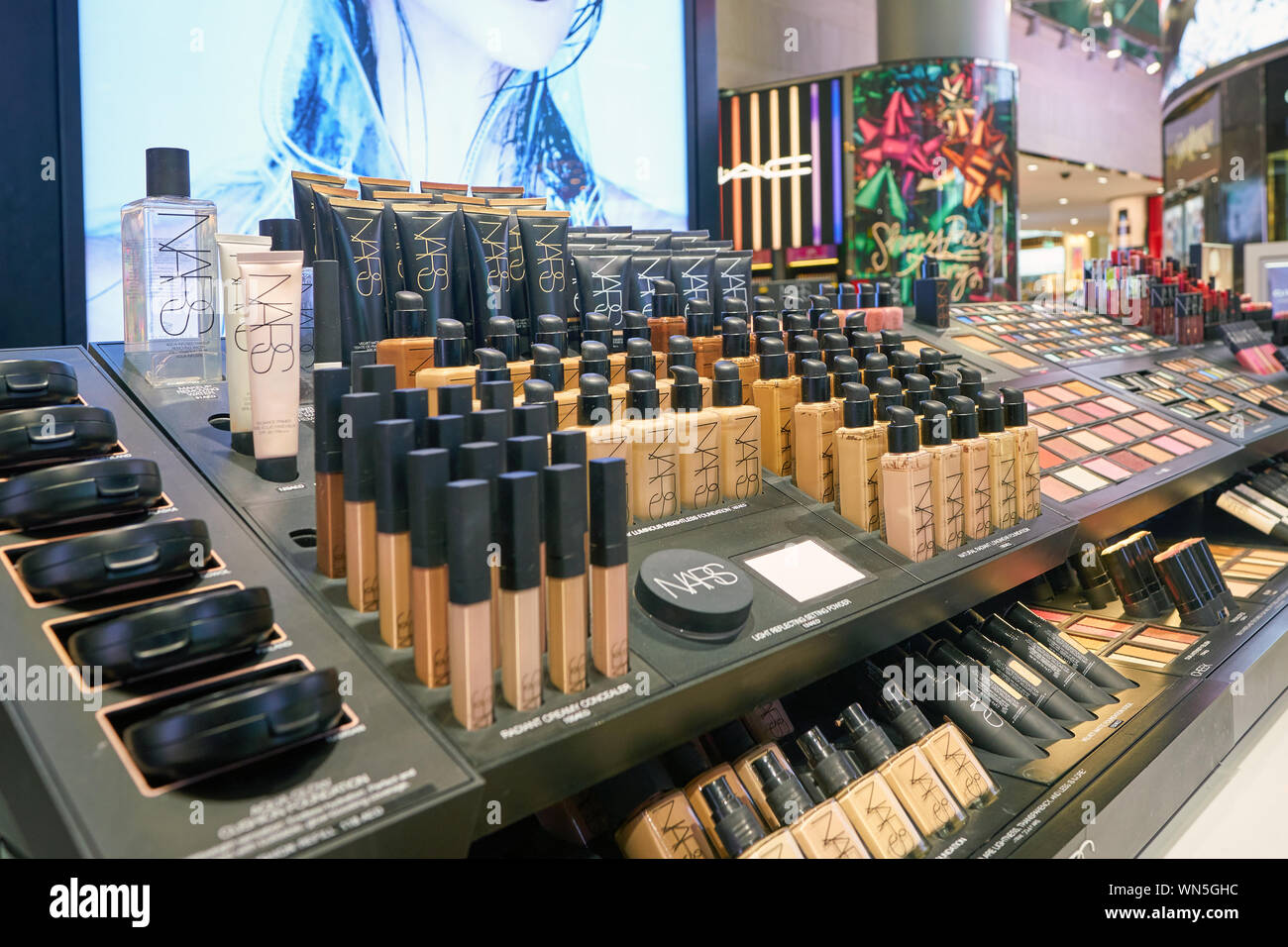 DUBAI, UAE - CIRCA JANUARY, 2019: cosmetics on display at Dubai ...