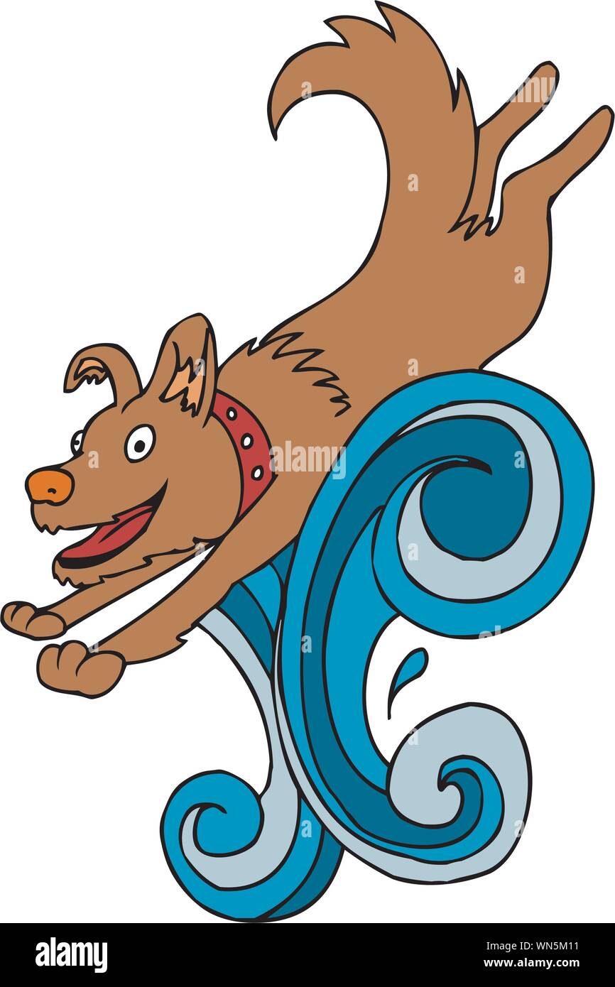 Dog water splash Stock Vector Images - Alamy