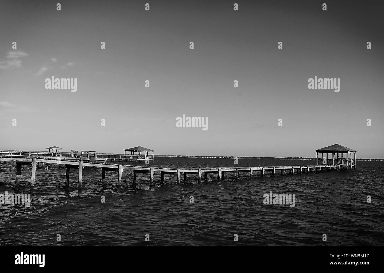 Waterfront jetty Black and White Stock Photos & Images - Alamy