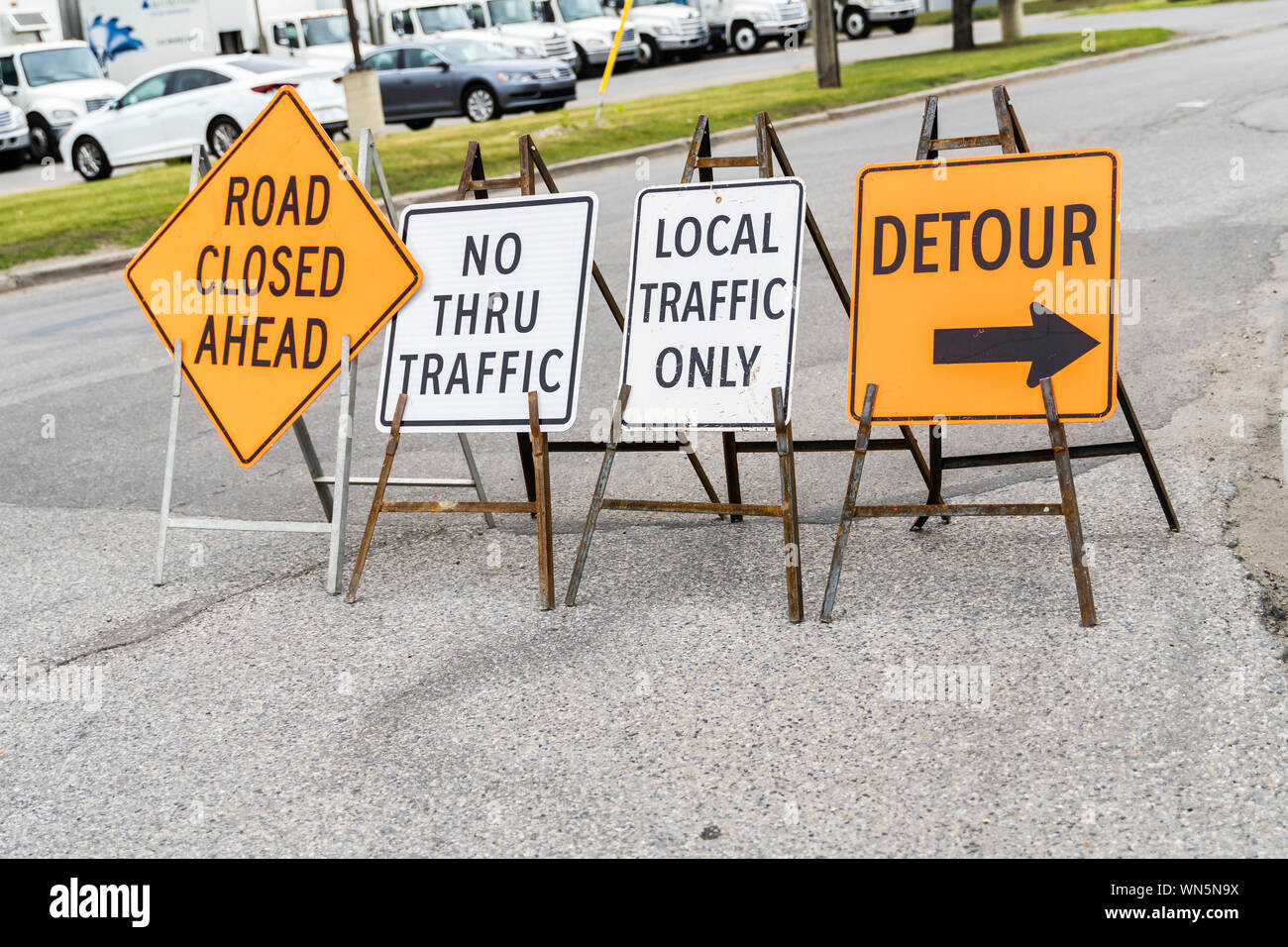 Construction Signs High Resolution Stock Photography and Images - Alamy