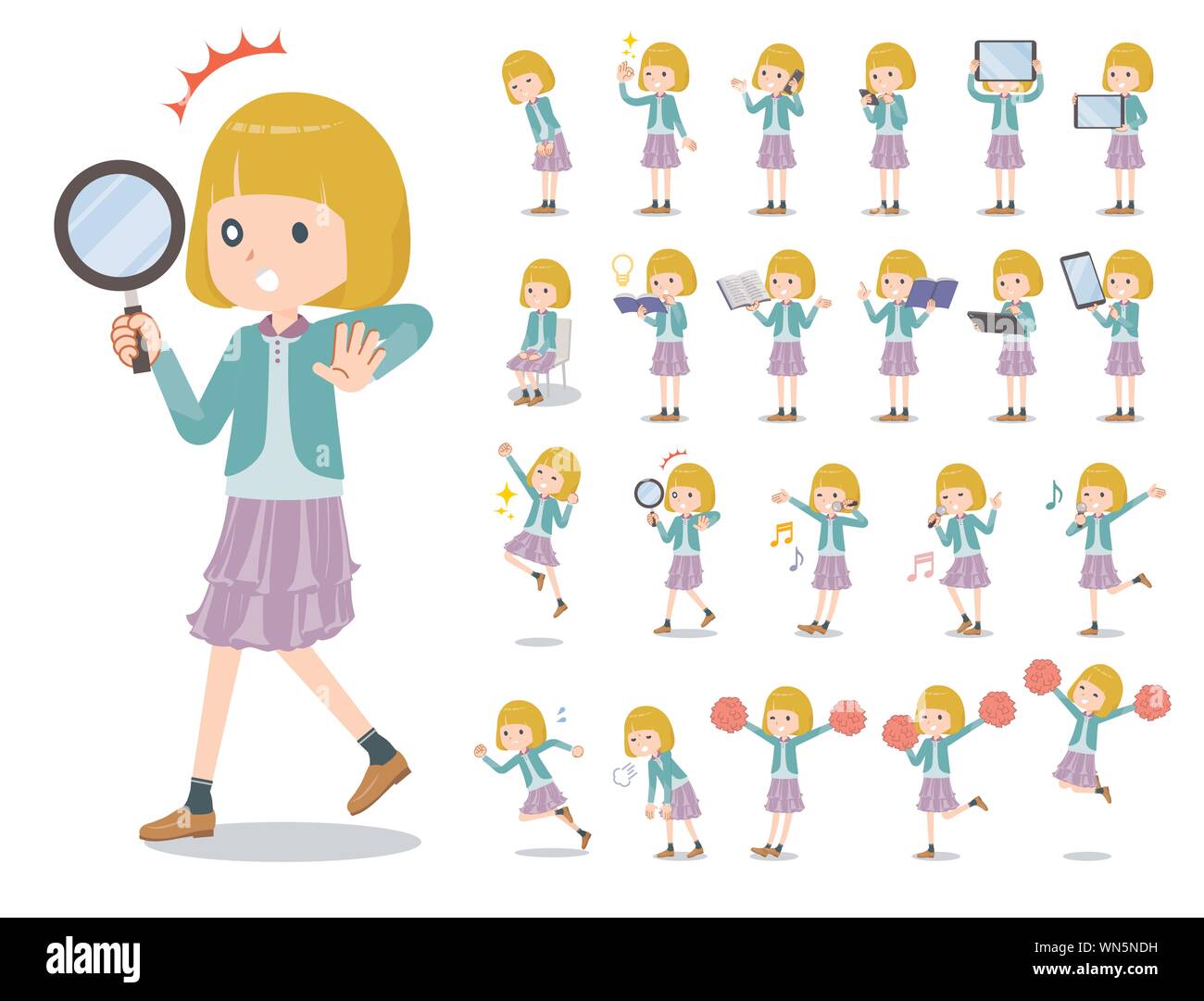 Caucasian children cheering Stock Vector Images - Alamy