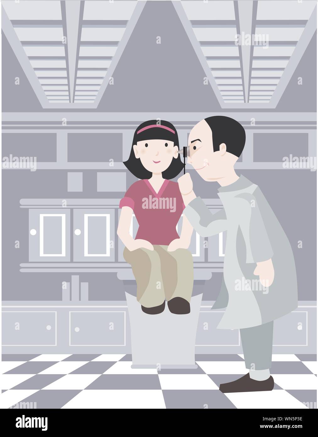 Doctor Check Up Girl Stock Vector Images Alamy