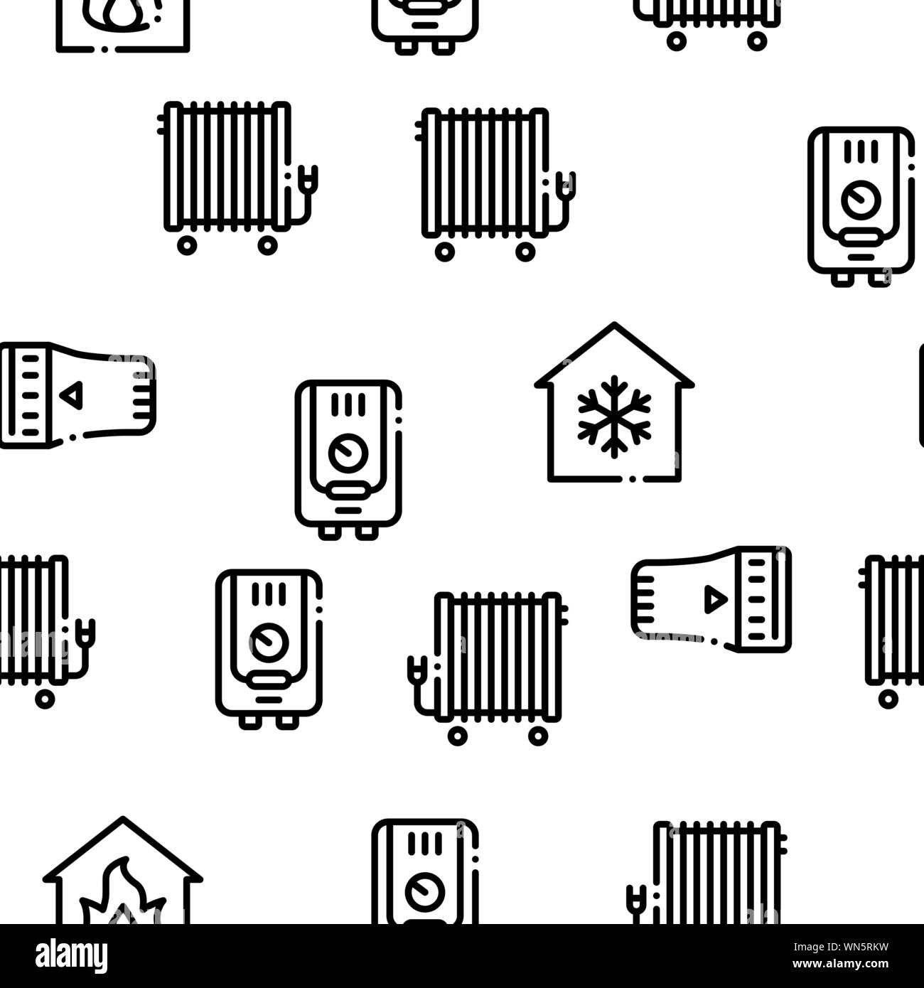 Heating And Cooling Seamless Pattern Vector Stock Vector Image & Art ...