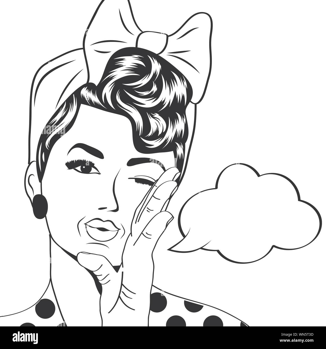 cute retro woman in comics style Stock Vector Image & Art - Alamy