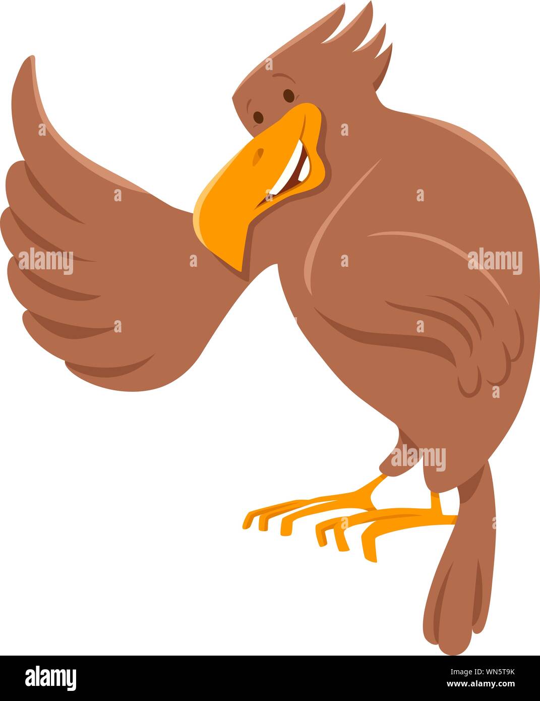 Cartoon Illustration of Eagle Bird Funny Wild Animal Character Stock ...