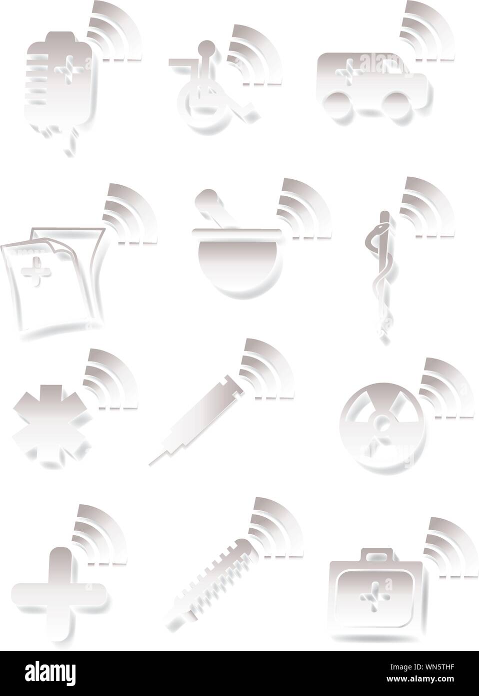 Medical 3D Icon Set - Black and White Stock Vector Image & Art - Alamy