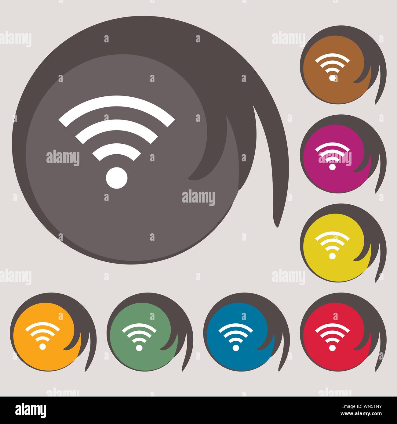 Wifi sign. Wi-fi symbol. Wireless Network icon zone. Symbols on eight ...