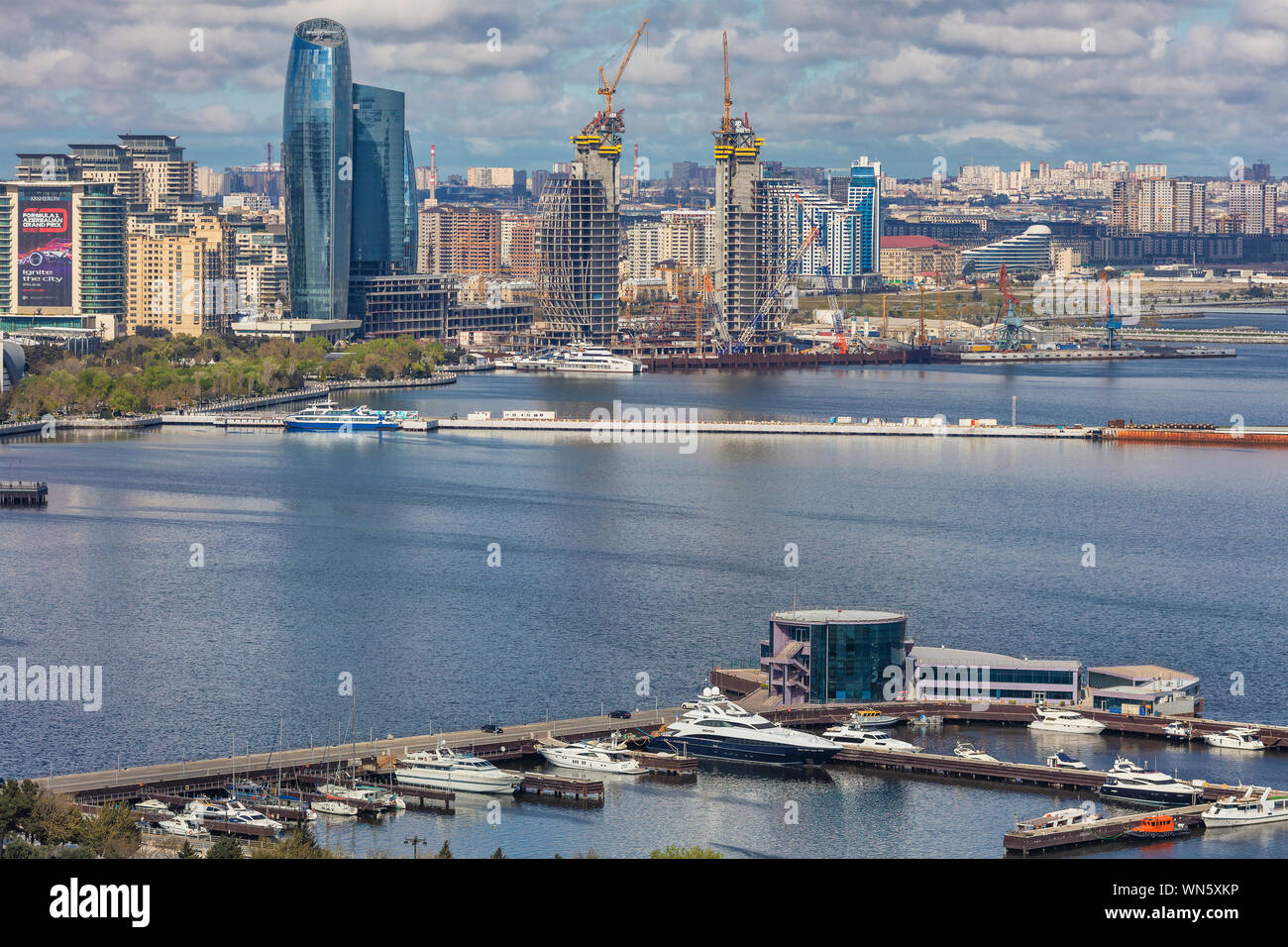 Cityscape, Caspian sea, Baku, Azerbaijan Stock Photo - Alamy