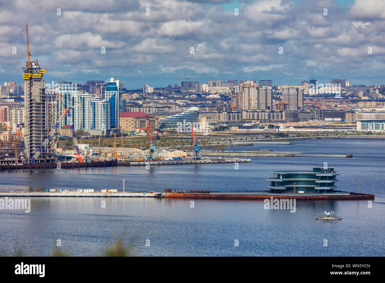 Cityscape, Caspian sea, Baku, Azerbaijan Stock Photo - Alamy