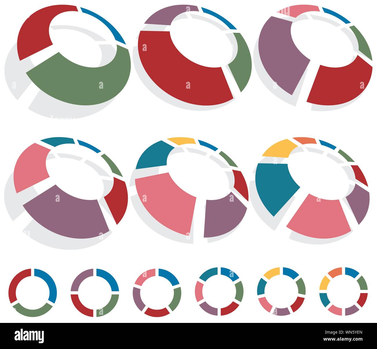 Circle Chart Set Stock Vector Image & Art - Alamy