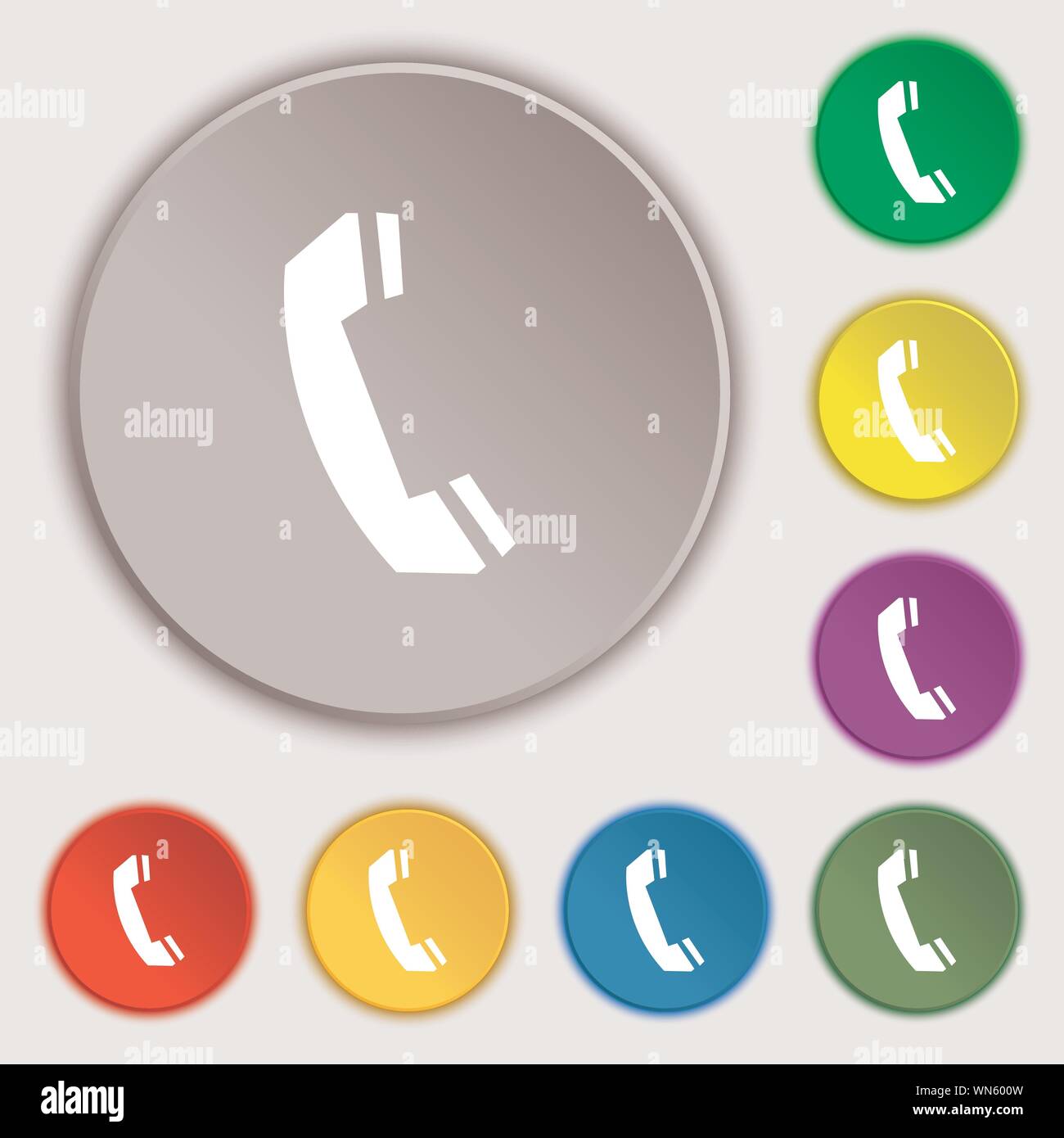Phone sign icon. Support symbol. Call center. Symbols on eight flat ...