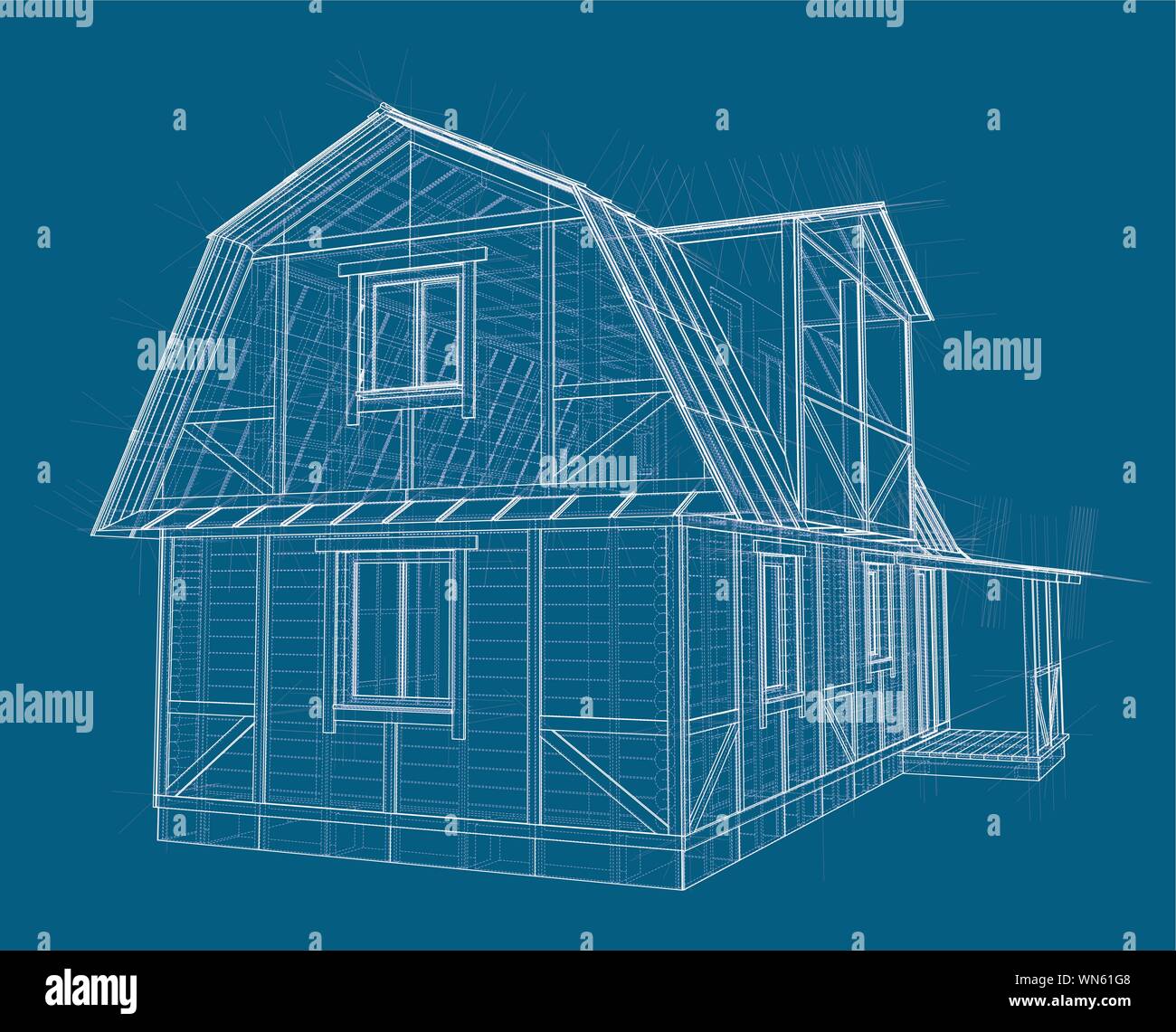 House sketch. Vector rendering of 3d Stock Vector Image & Art - Alamy