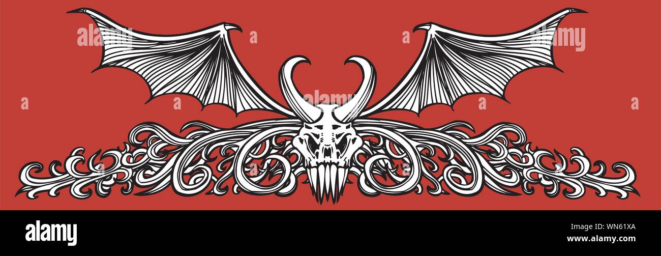 Winged Demon Border Stock Vector Image & Art - Alamy