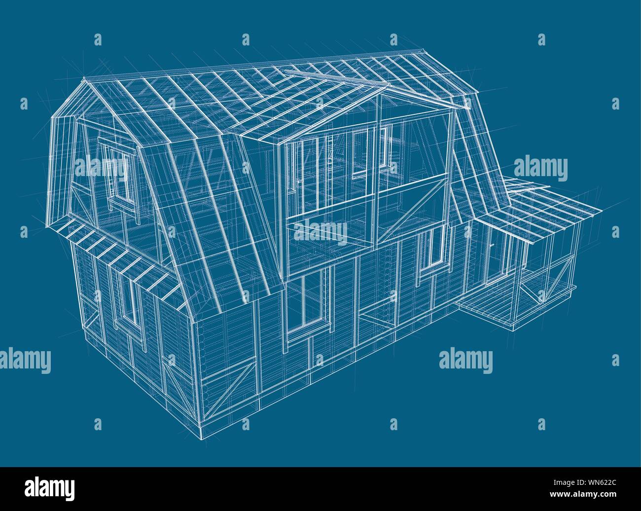 House sketch. Vector rendering of 3d Stock Vector Image & Art - Alamy