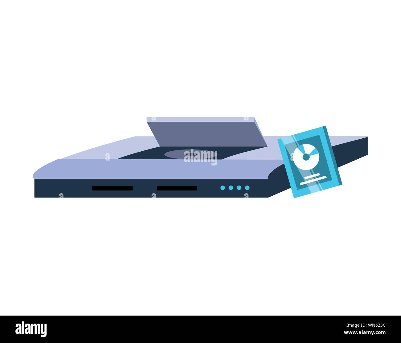 video game console with compact disk vector illustration design Stock ...